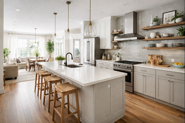 L-Shape Kitchen Ideas for Open Layout Homes | Royal Home Pro